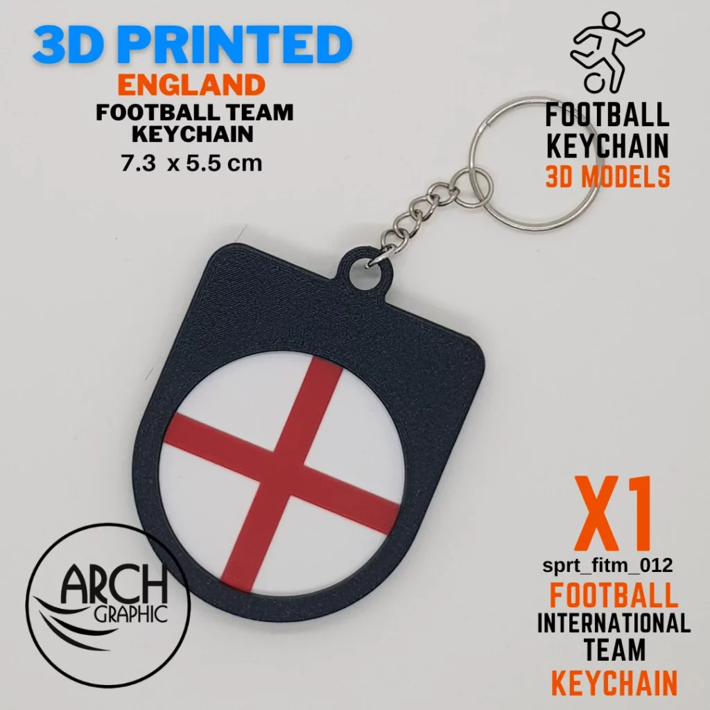 3D printed England football keychain | 3D Printing UAE