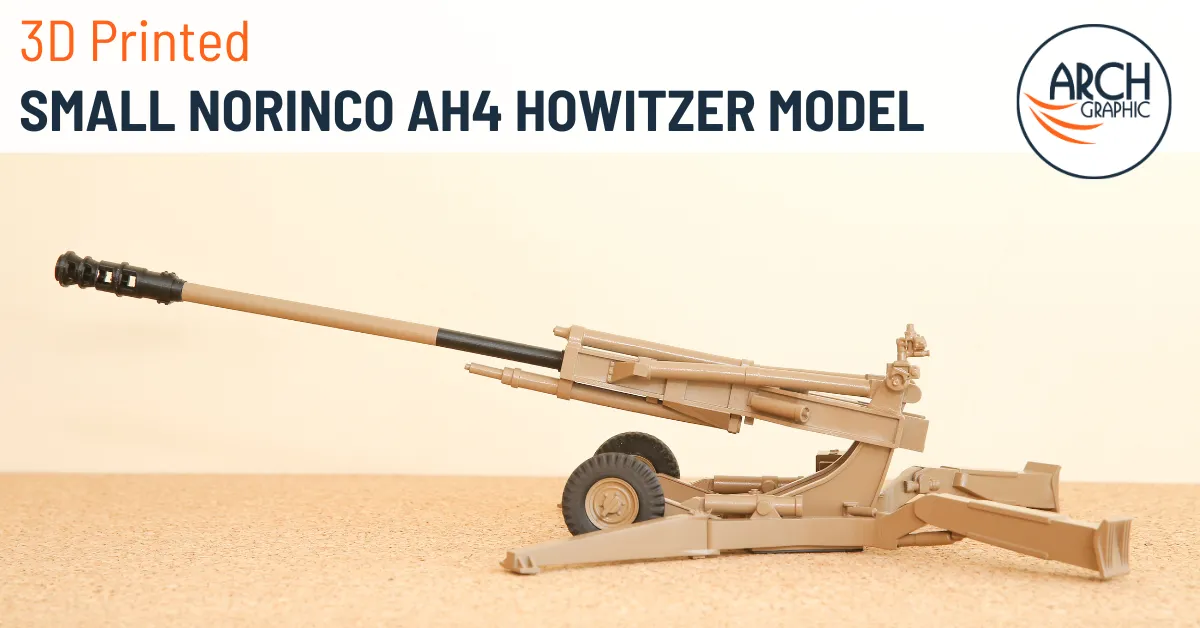 3d printed military small norinco AH4 howitzer model