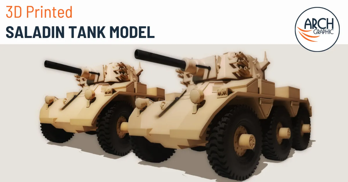 3d printed military saladin tank model