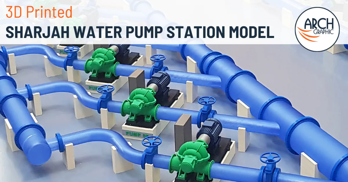 3d printed sharjah water pump station model